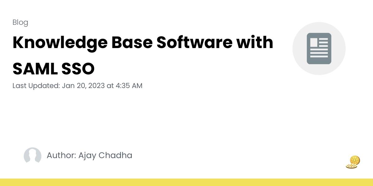 Knowledge Base Software with SAML SSO