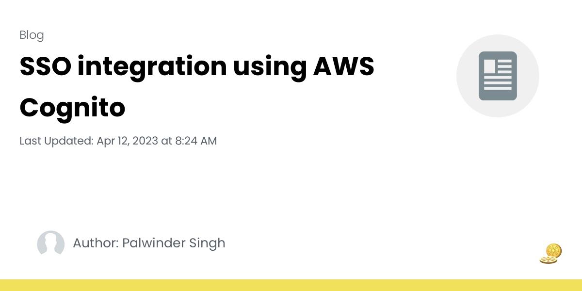 SSO integration using AWS Cognito